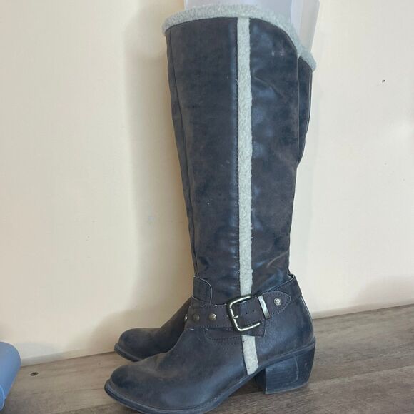 Nicole | Shoes | Nicole Darlene Brown Women Knee High Boots Block Heel ...